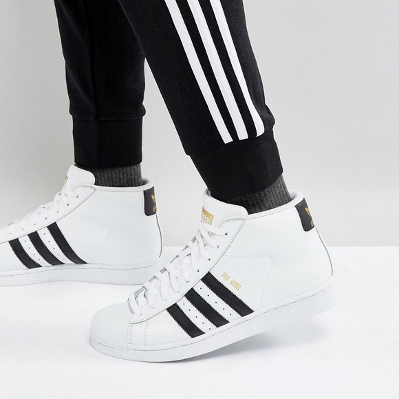 adidas | Shoes | Adidas White Pro Model High Tops | Poshmark